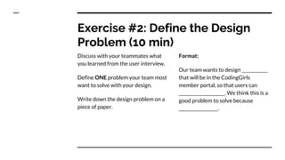 Introduction to UX Design Workshop | CodingGirls | PPT