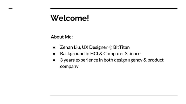 Introduction to UX Design Workshop | CodingGirls | PPT