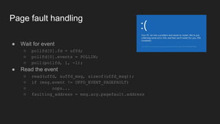 Userfaultfd and post copy migration | PPT