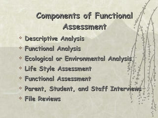 Beginning Functional Assessments and Behavior Intervention Plans | PPT