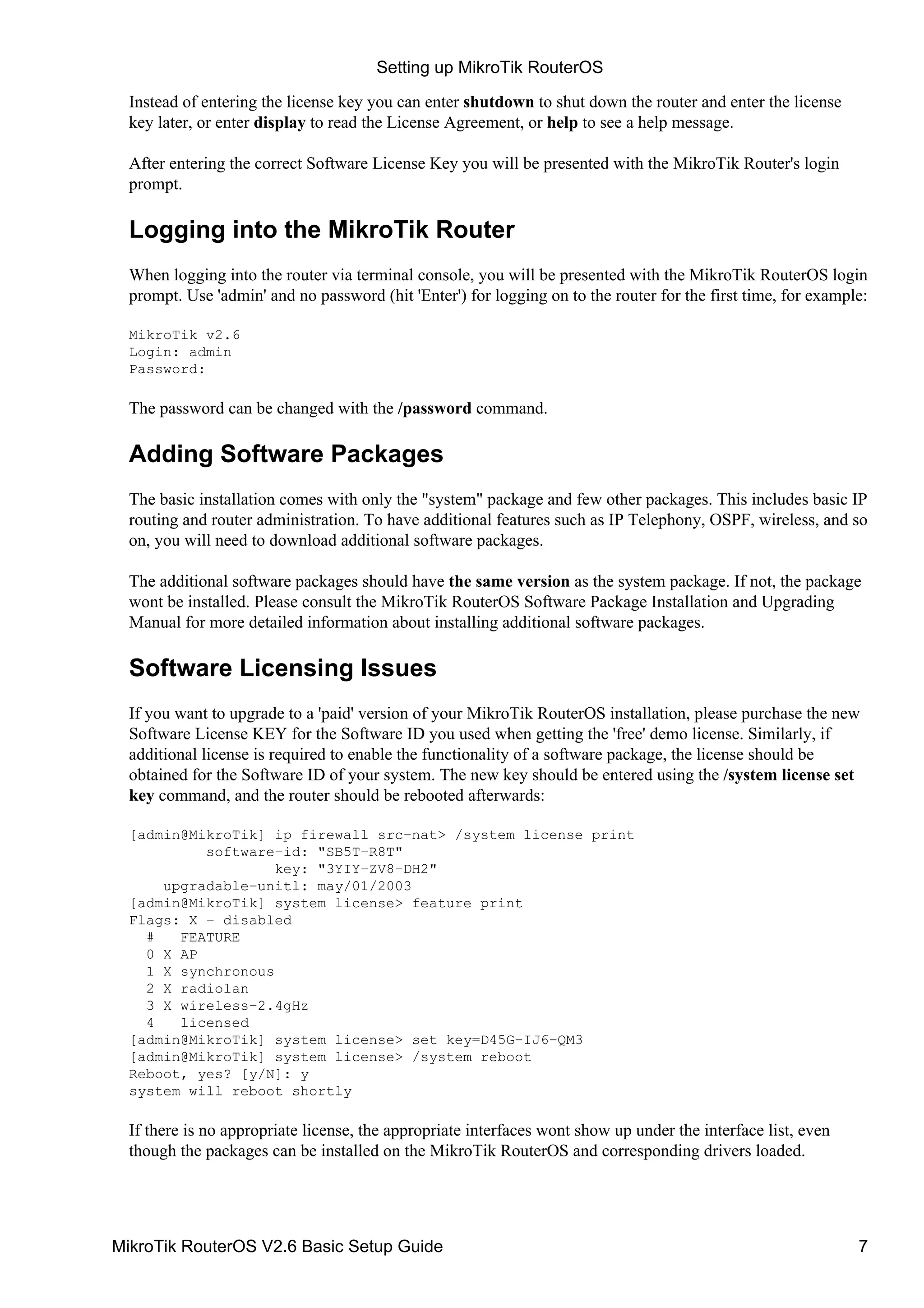 MikroTik User Guide | PDF