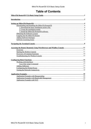 MikroTik User Guide | PDF | Operating Systems | Computer Software and ...