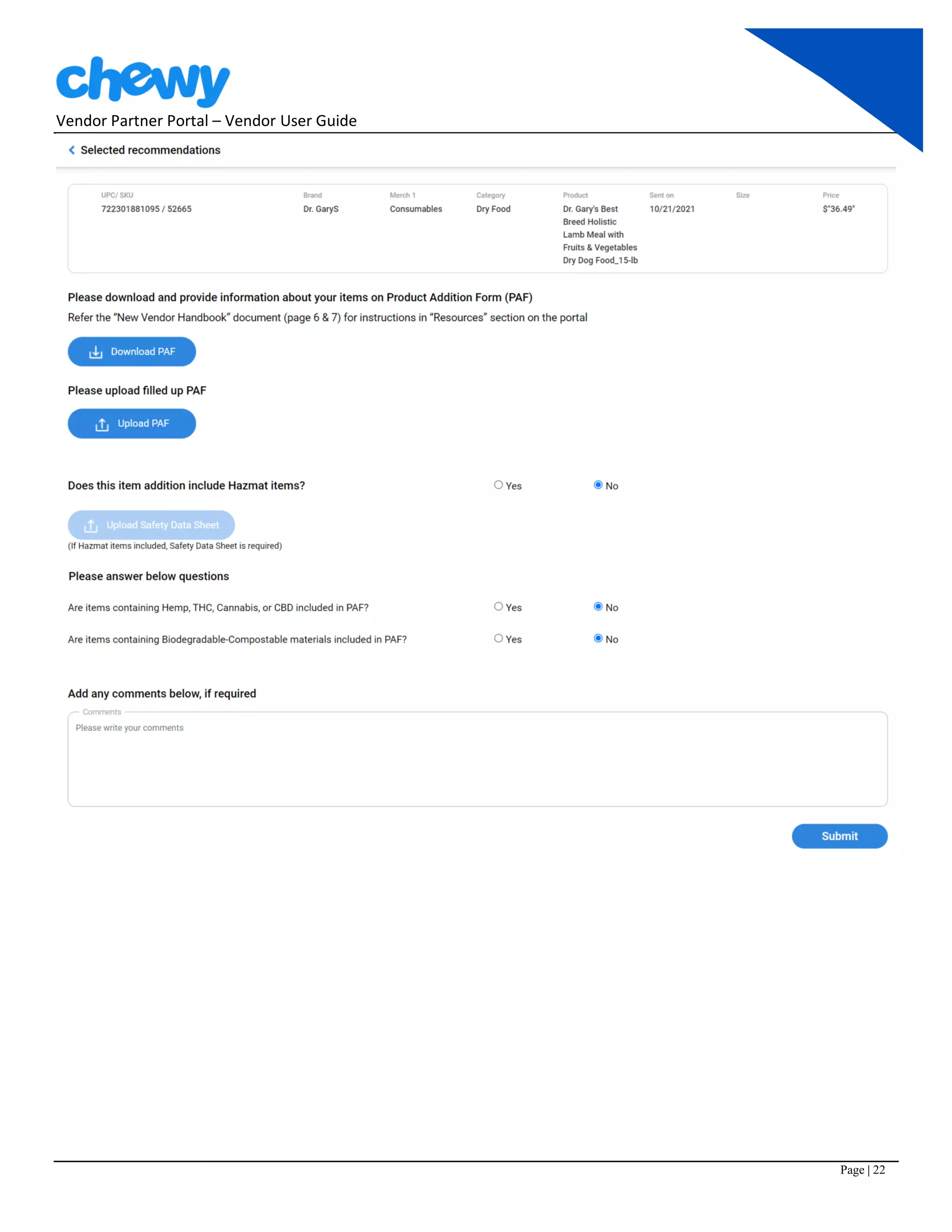 User Guide - Chewy Vendor Partner Portal - New to Chewy.pdf