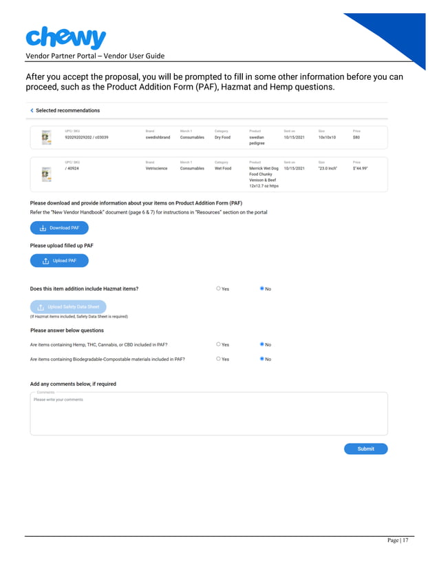 User Guide - Chewy Vendor Partner Portal - New to Chewy.pdf | Email ...