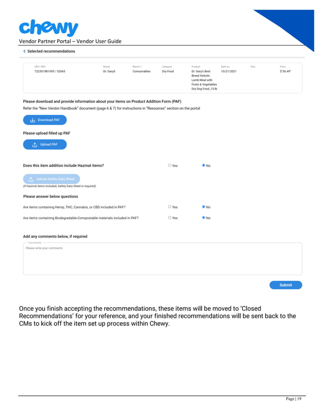 User Guide - Chewy Vendor Partner Portal - New to Chewy.pdf | Email ...