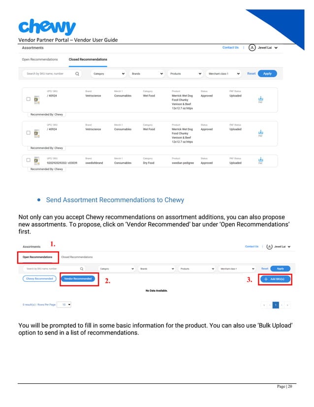 User Guide - Chewy Vendor Partner Portal - New to Chewy.pdf | Email ...