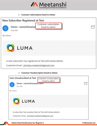 Magento 2 Admin Email Notifications | PDF