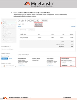 Magento 2 Saved Credit Card | PDF