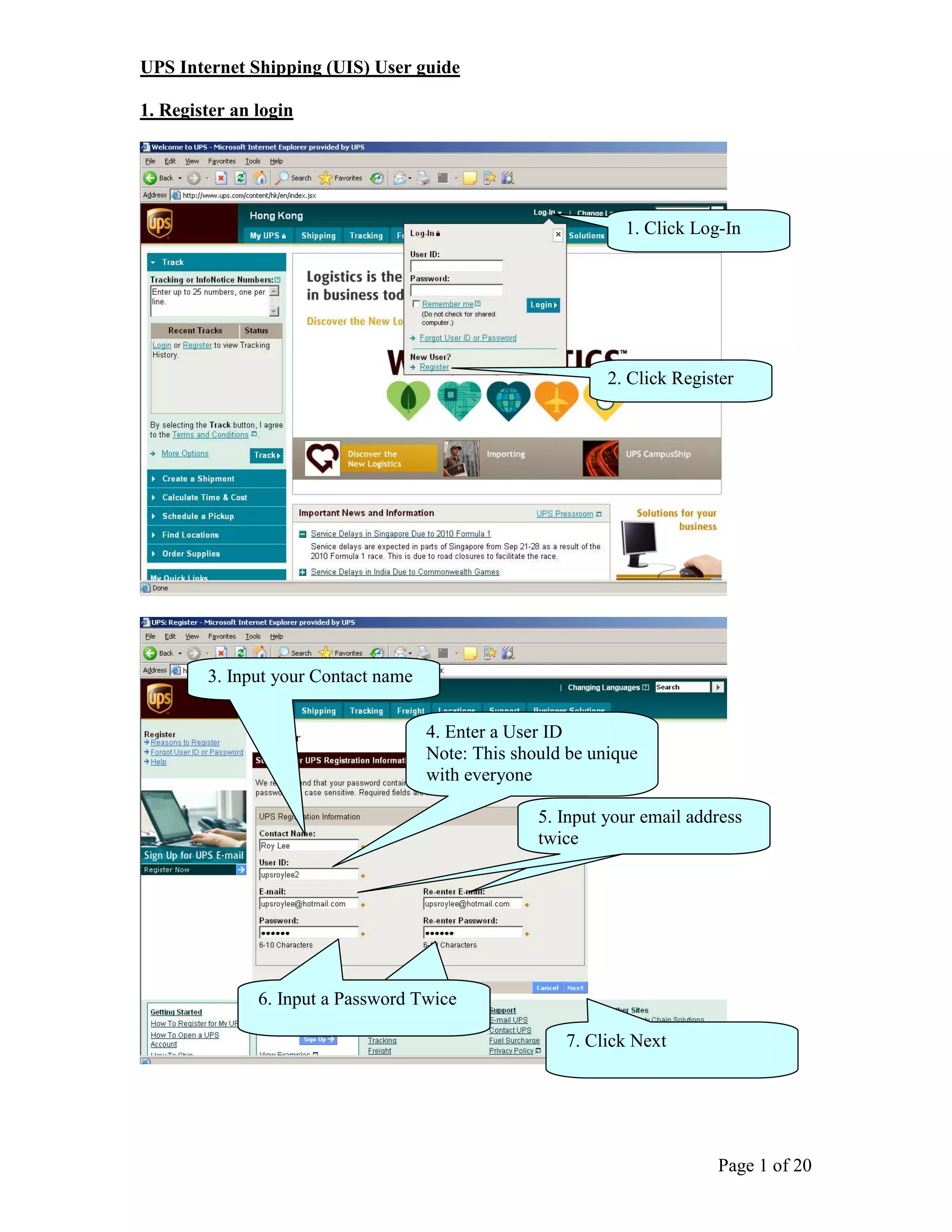 User Guide UPS Internet Shipping (PT. UPS Cardig International) | PDF