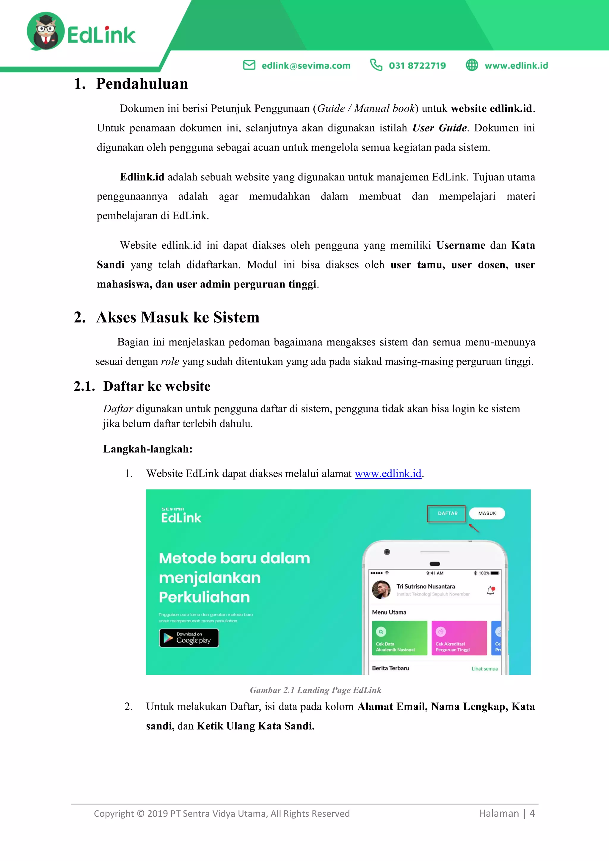 User guide edlink web v.1 | PDF