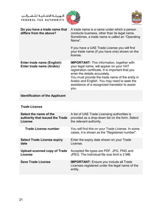 User Guide for Registration, Amendments & De-Registration for UAE VAT | PDF