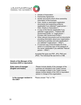 User Guide for Registration, Amendments & De-Registration for UAE VAT | PDF
