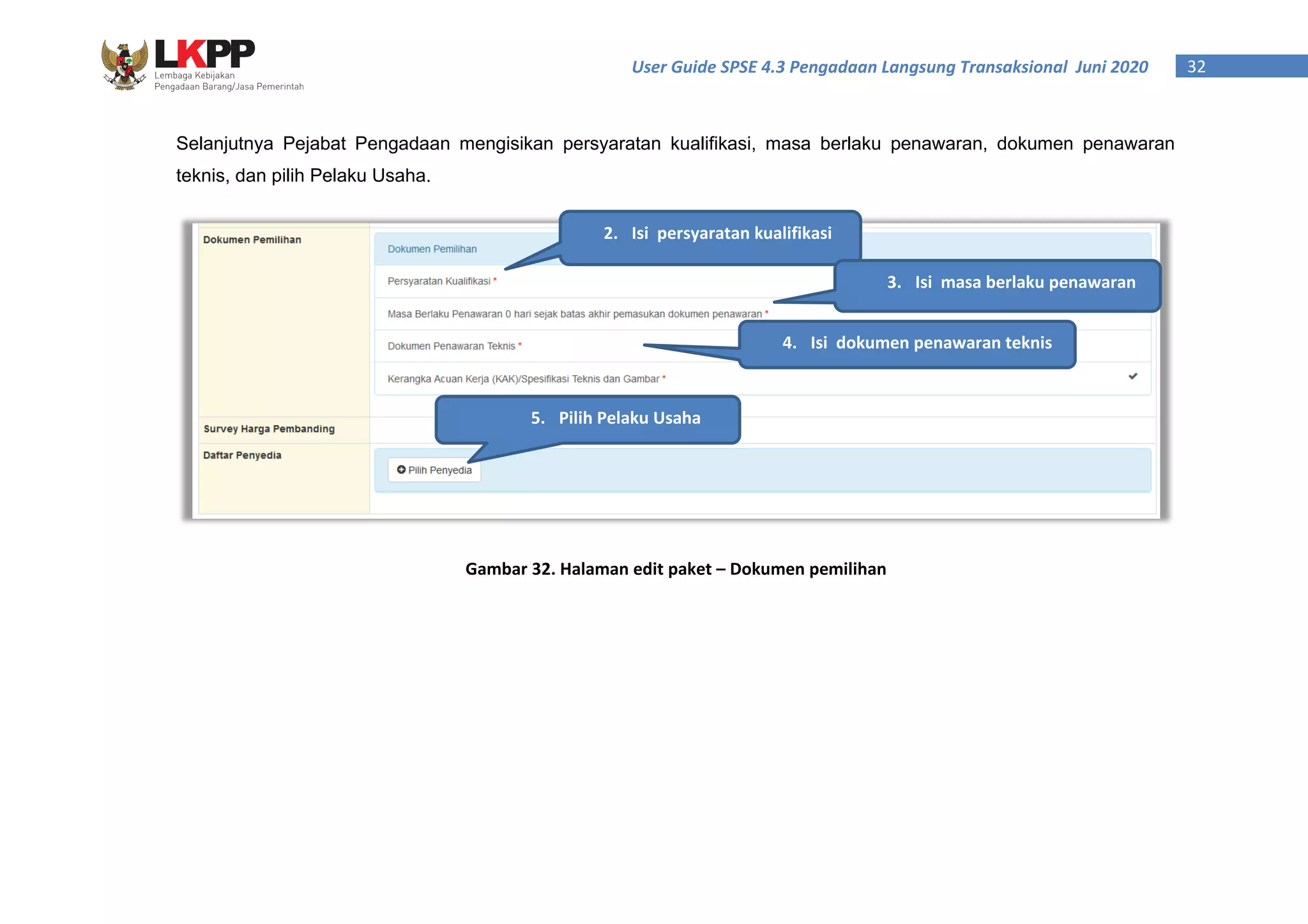 User guide spse 4.3 pengadaan langsung transaksional juni 2020 | PDF
