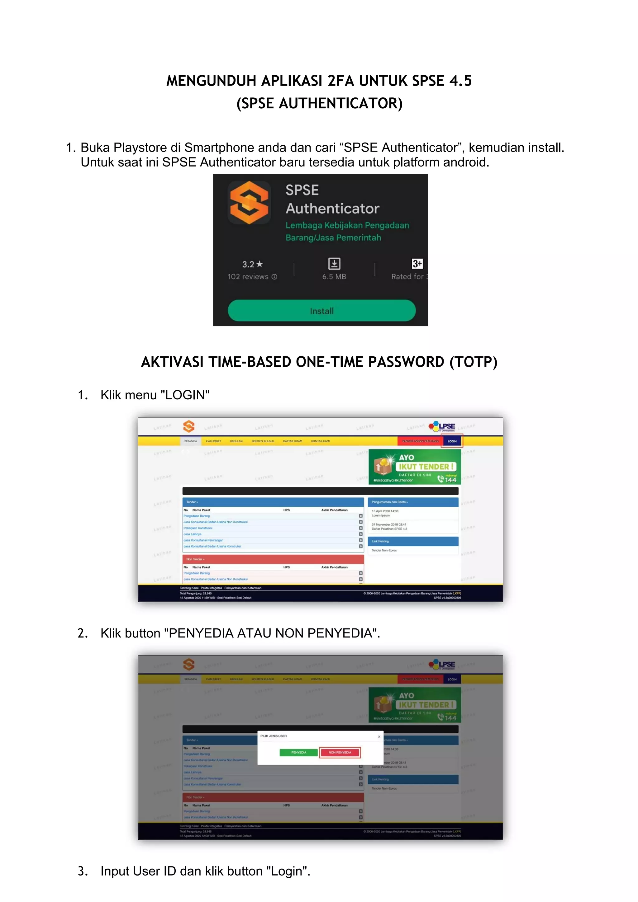User Guide TOTP SPSE v4.5 Penyedia dan Non Penyedia PUPR (1).pdf