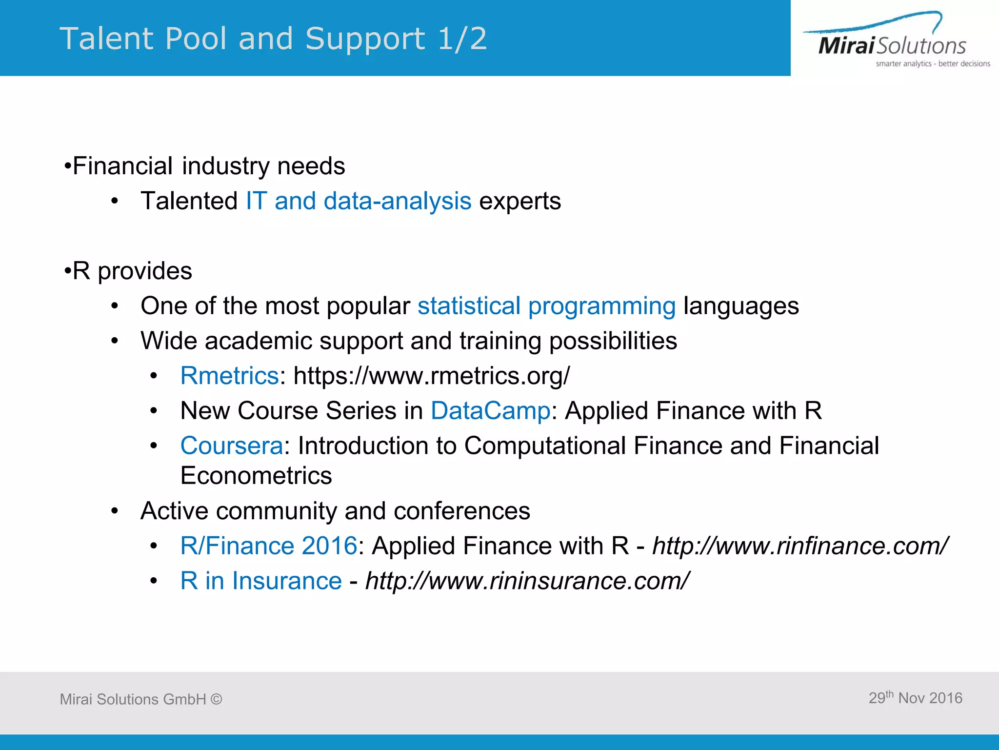 How to use R in different professions: R In Finance (Speaker: Gabriel ...