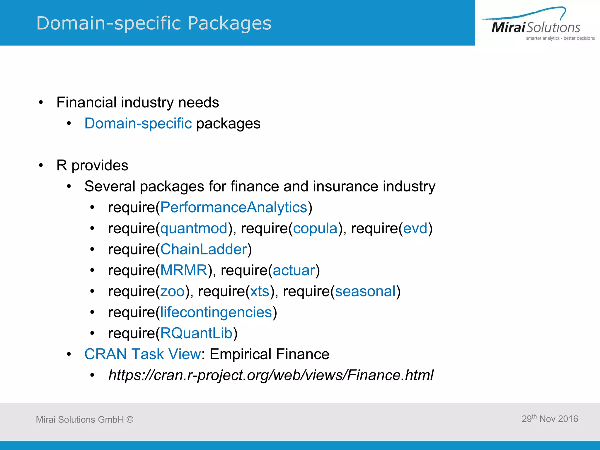 How to use R in different professions: R In Finance (Speaker: Gabriel ...
