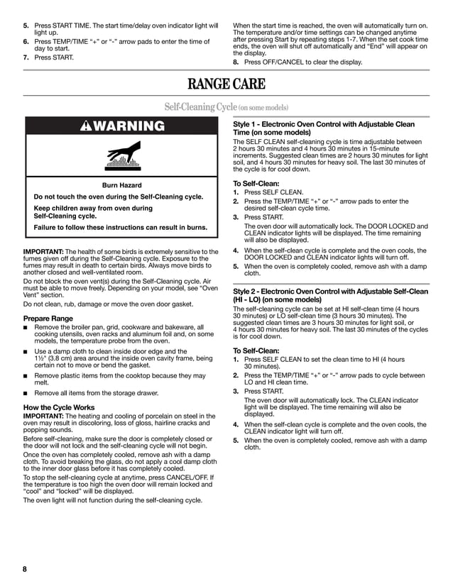User Instructions W10200356 | PDF