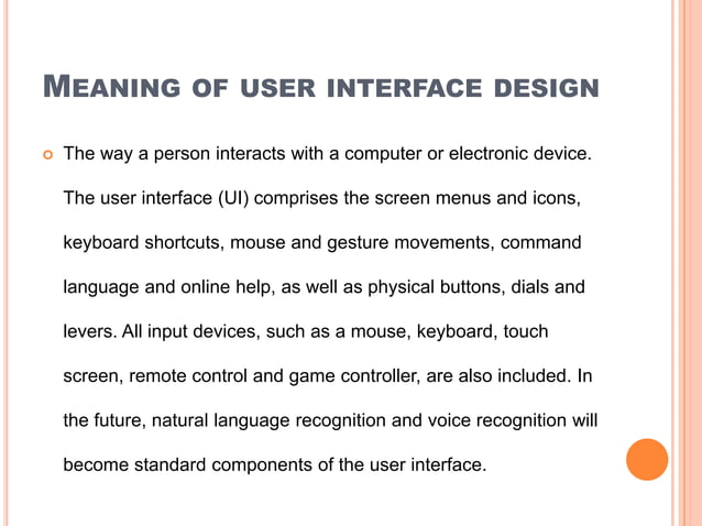 User interface webpage | PPT