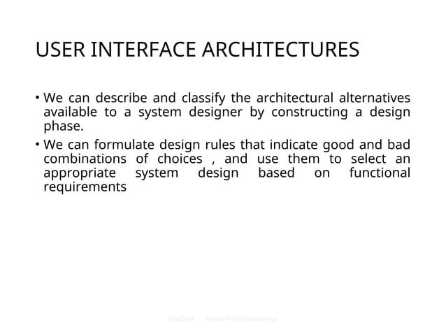 User Interface Architectureand Architecturalpatternsppt Databases