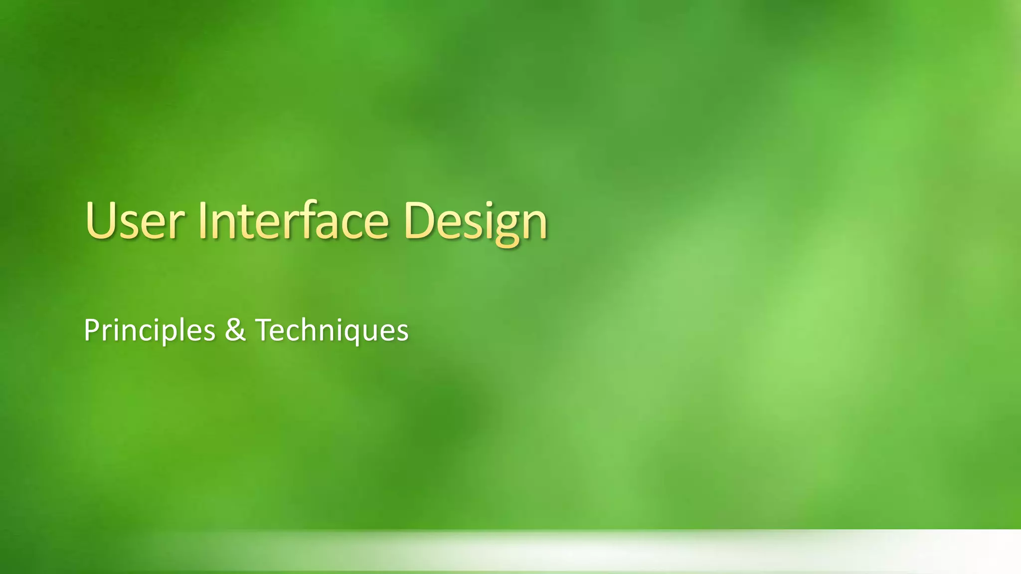 User interface design | PPT