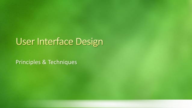 User interface design | PPT