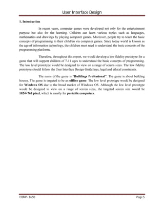 User Interface Design (University of Greenwich BIT Coursework) by Nay ...