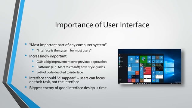 User interface design | PPTX | Operating Systems | Computer Software ...