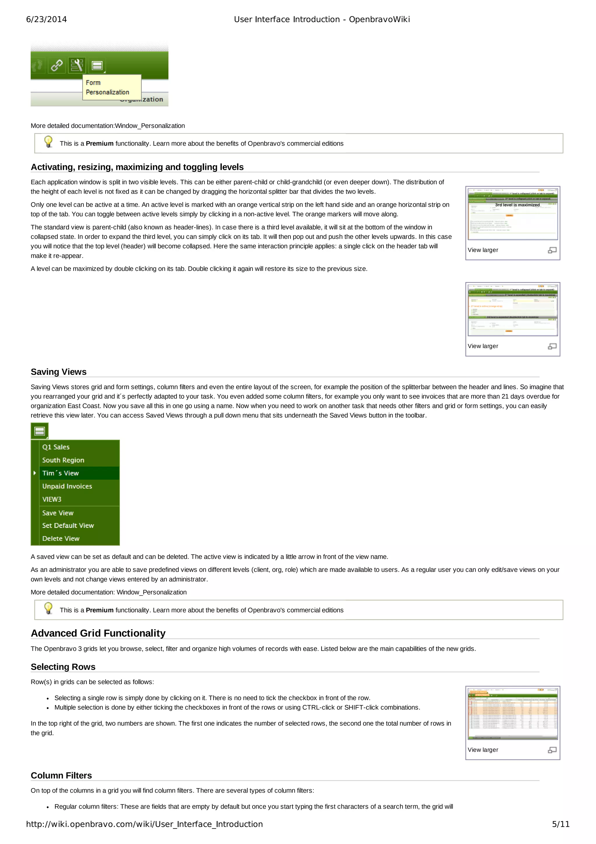 User interface introduction openbravo | PDF