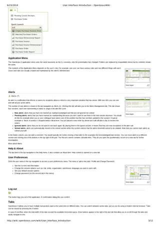 User interface introduction openbravo | PDF