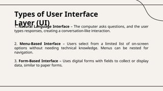 Human Computer Interaction: User Interface Layer | PPT