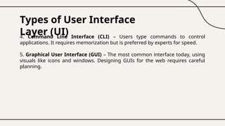 Human Computer Interaction: User Interface Layer | PPT