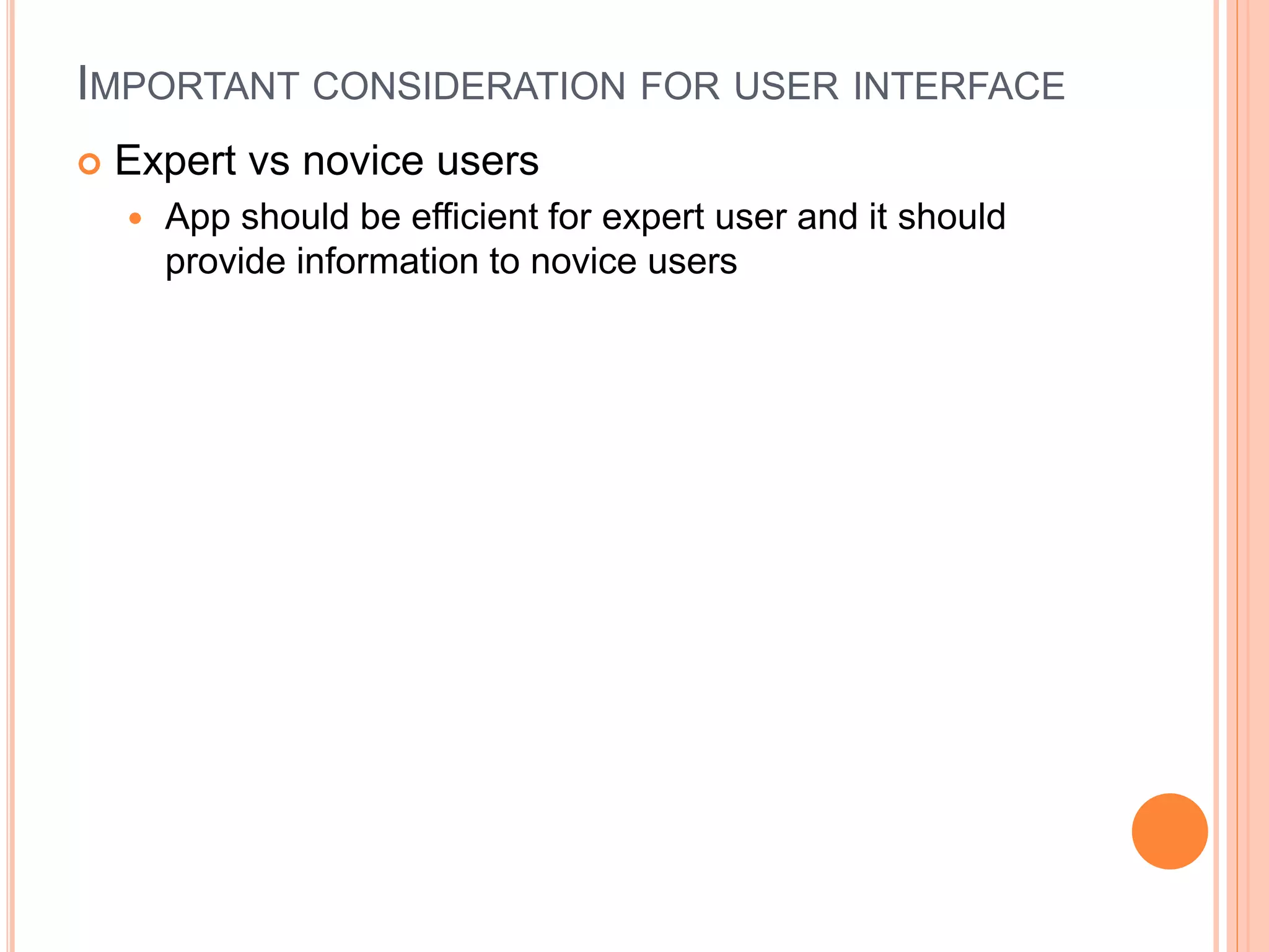 User interfaces for mobile applications | PPTX