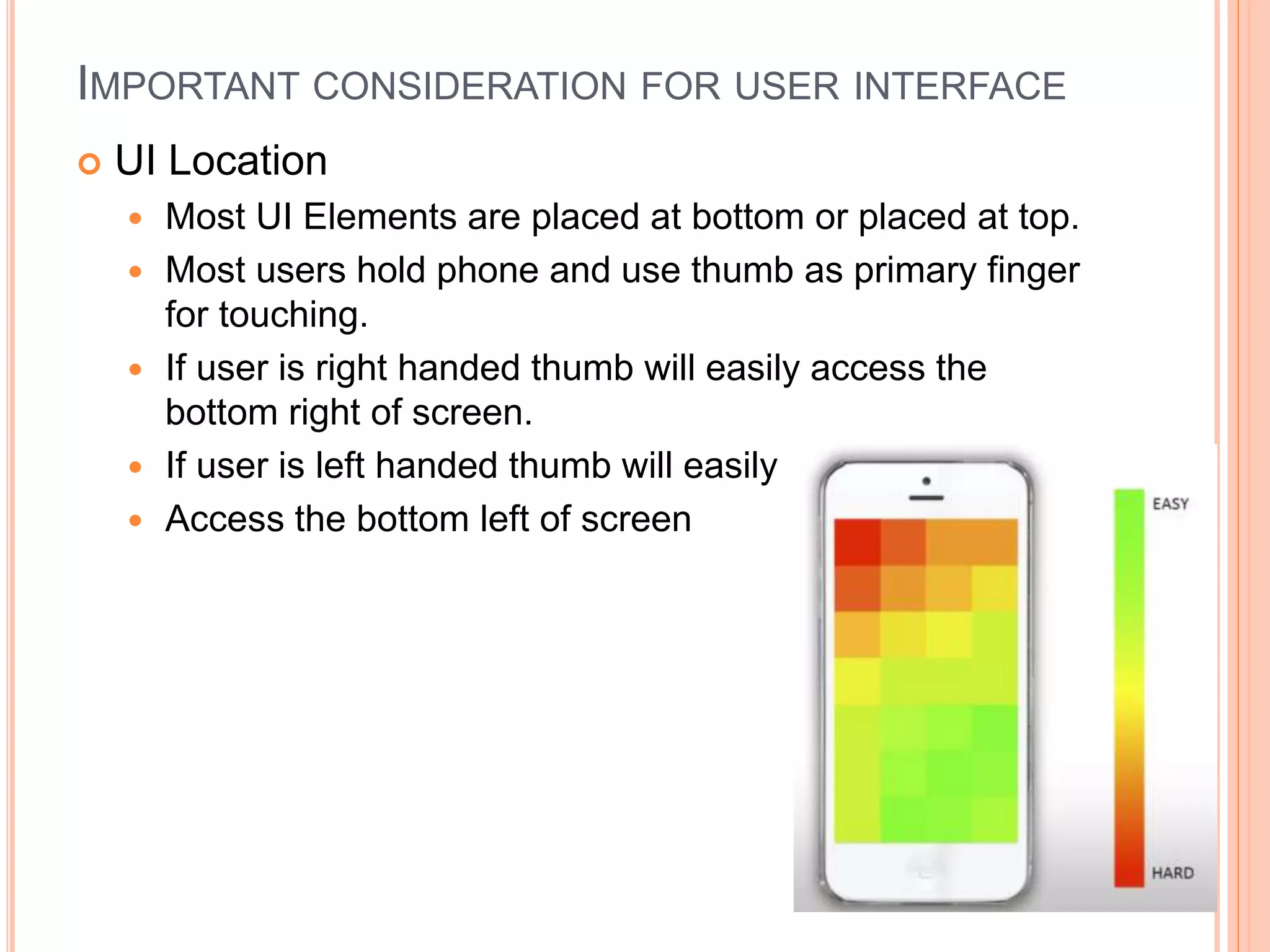 User interfaces for mobile applications | PPTX