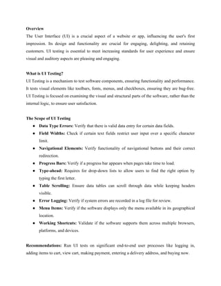 User Interface Testing for Optimal User Experience | PDF