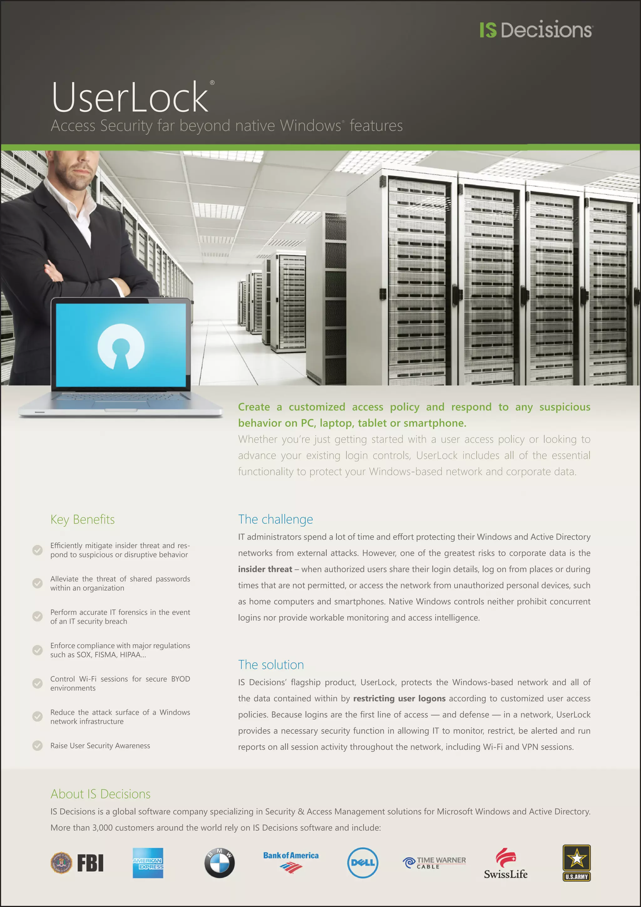 UserLock Datasheet | PDF