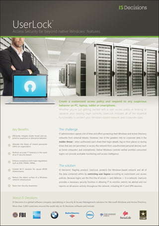 UserLock Datasheet | PDF