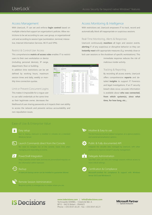 UserLock Datasheet | PDF
