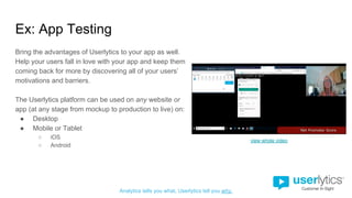 Userlytics User Testing: The Basics | PPT