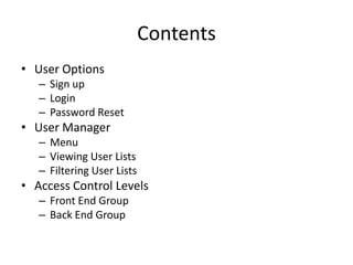 User management in joomla | PPTX