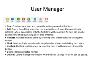 User management in joomla | PPTX