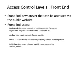 User management in joomla | PPTX