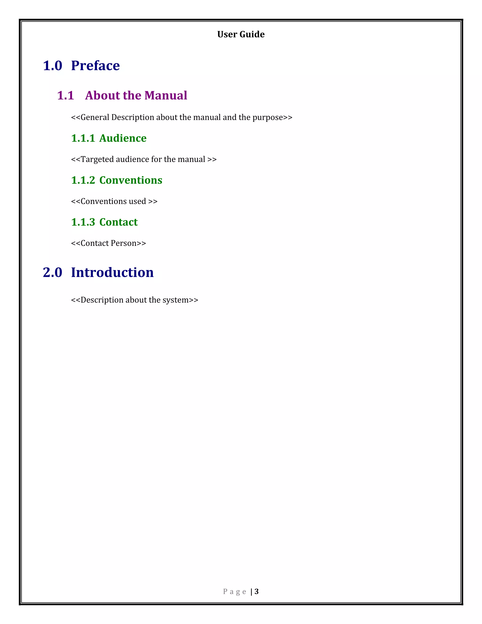 User manual template | DOCX