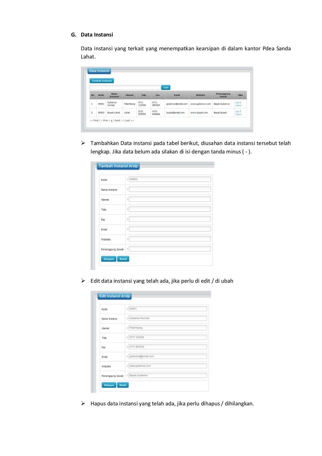 User Manual Penggunaan Sistem Informasi Kearsipan Daerah 