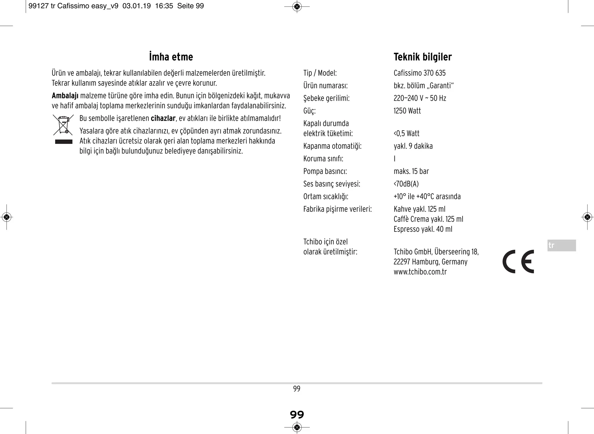 user_manual_cafissimo_easy.pdf Tchibo coffee | PDF