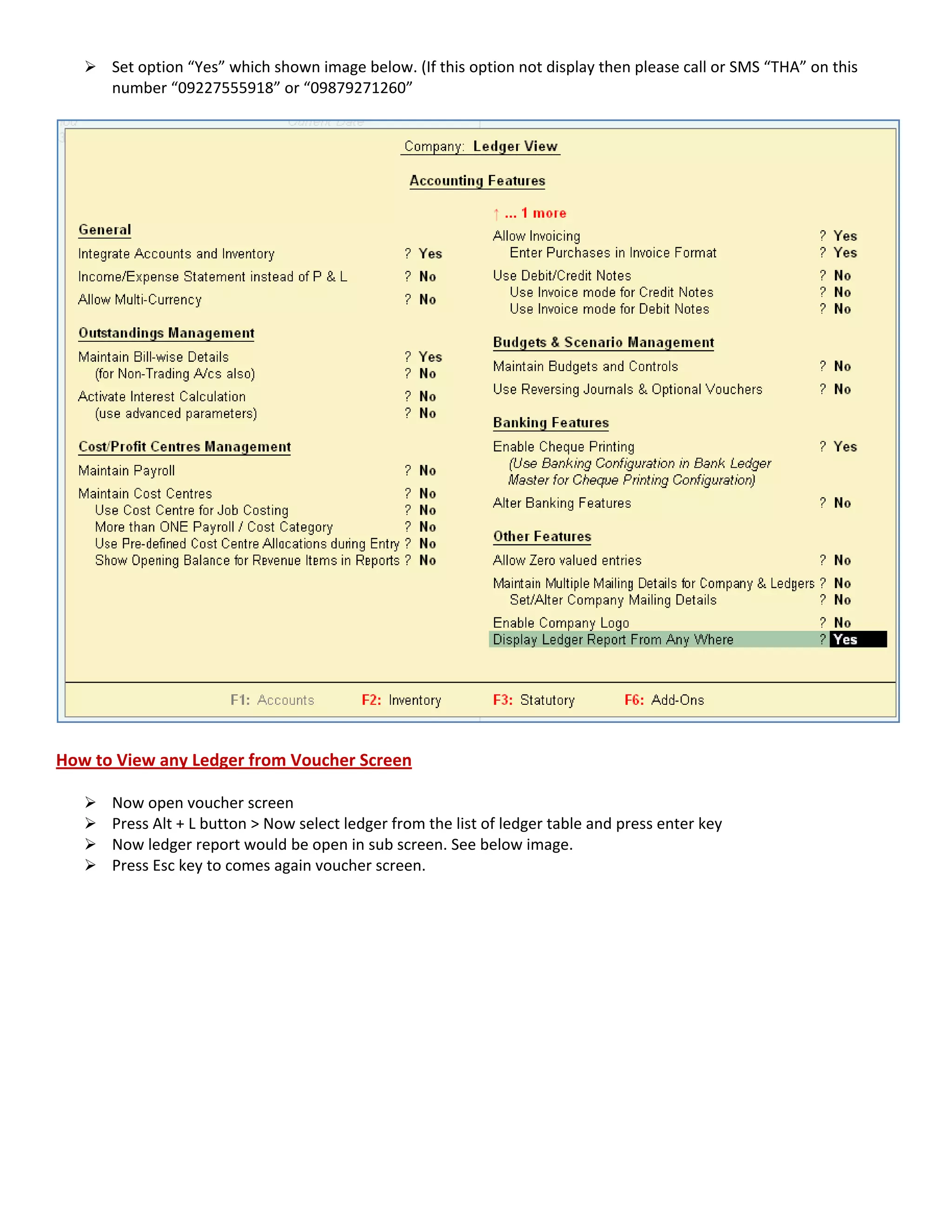 Open Ledger Report from Voucher, Menu or Other Report Screen (English ...