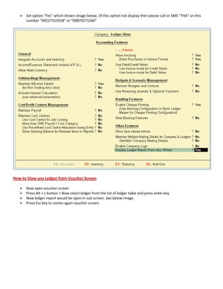 Open Ledger Report from Voucher, Menu or Other Report Screen (English ...