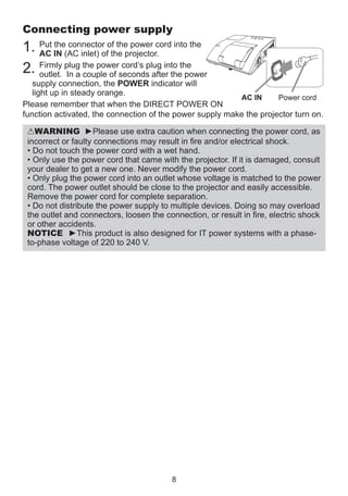 User manual for dukane ust projectors | PDF