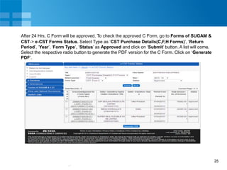 User manual for generation of c form | PPT