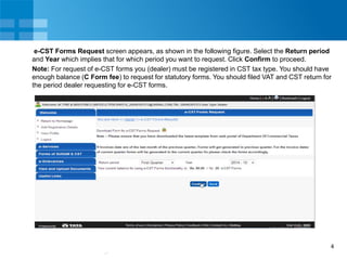 User manual for generation of c form | PPT