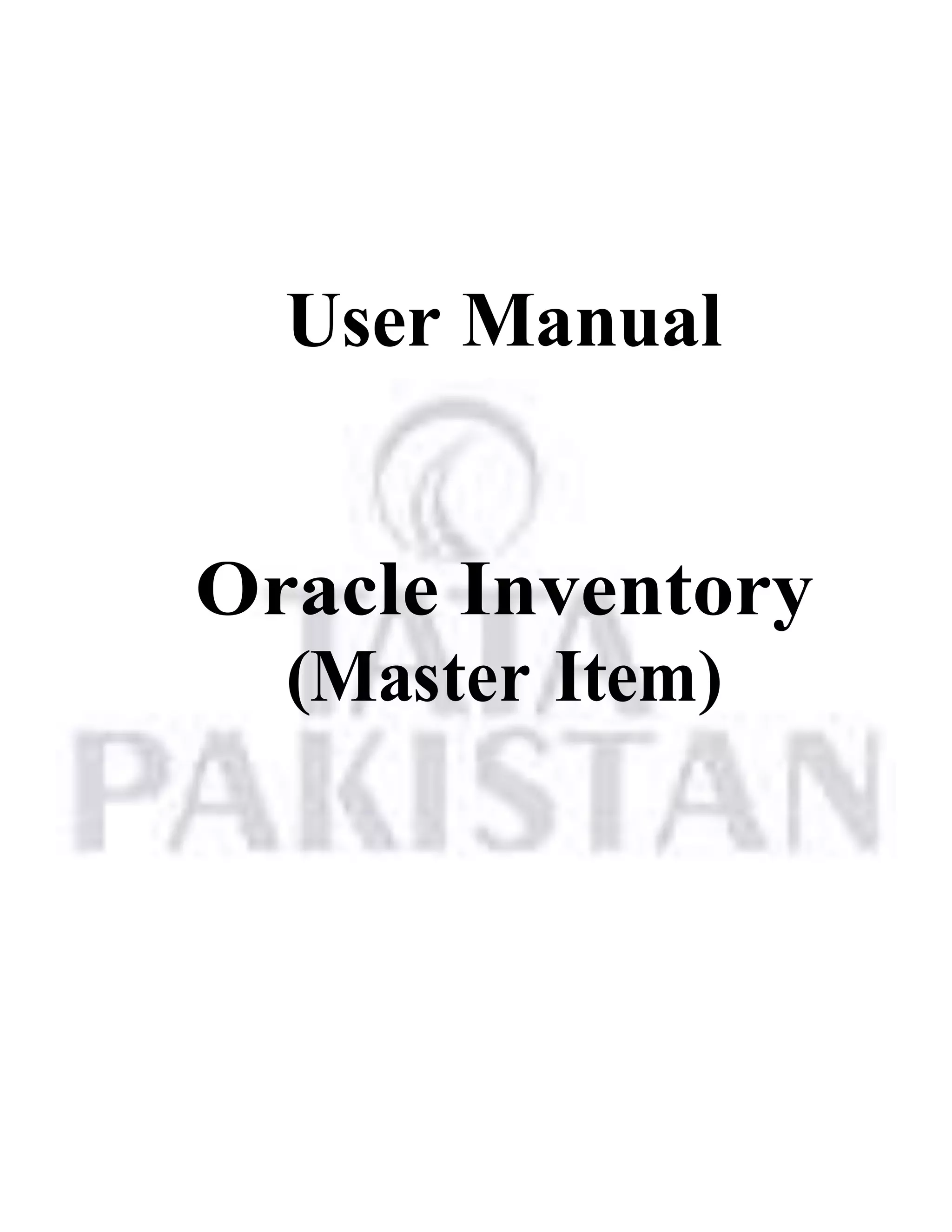 Oracle Master Item Creation Document | DOCX